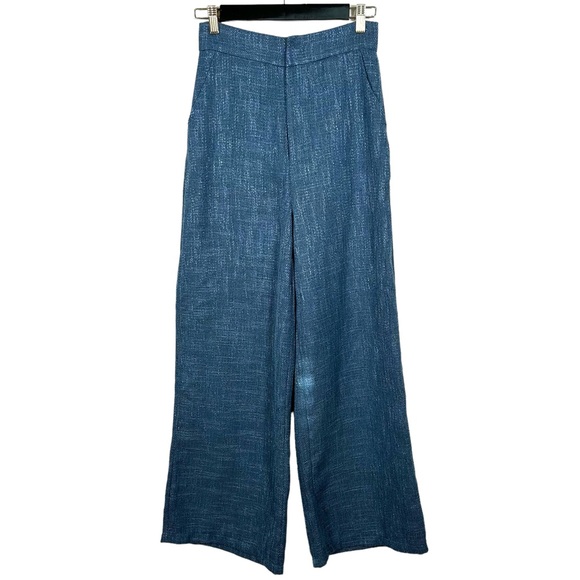 SHEIN | Pants & Jumpsuits | Nwot Shein Blue High Waist Wide Leg Pants ...